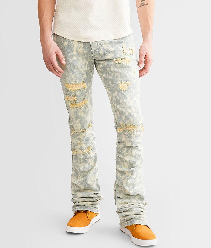 Smoke Rise Lazy Stacked Flare Stretch Jean in Natural for Men | Lyst