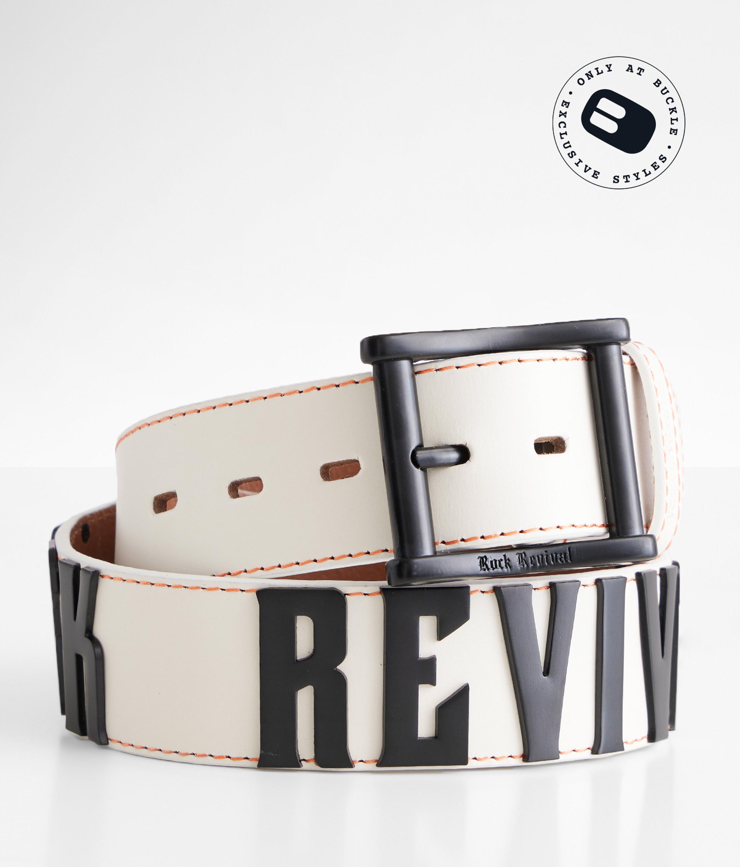 Rock Revival Leather Belt in White for Men | Lyst