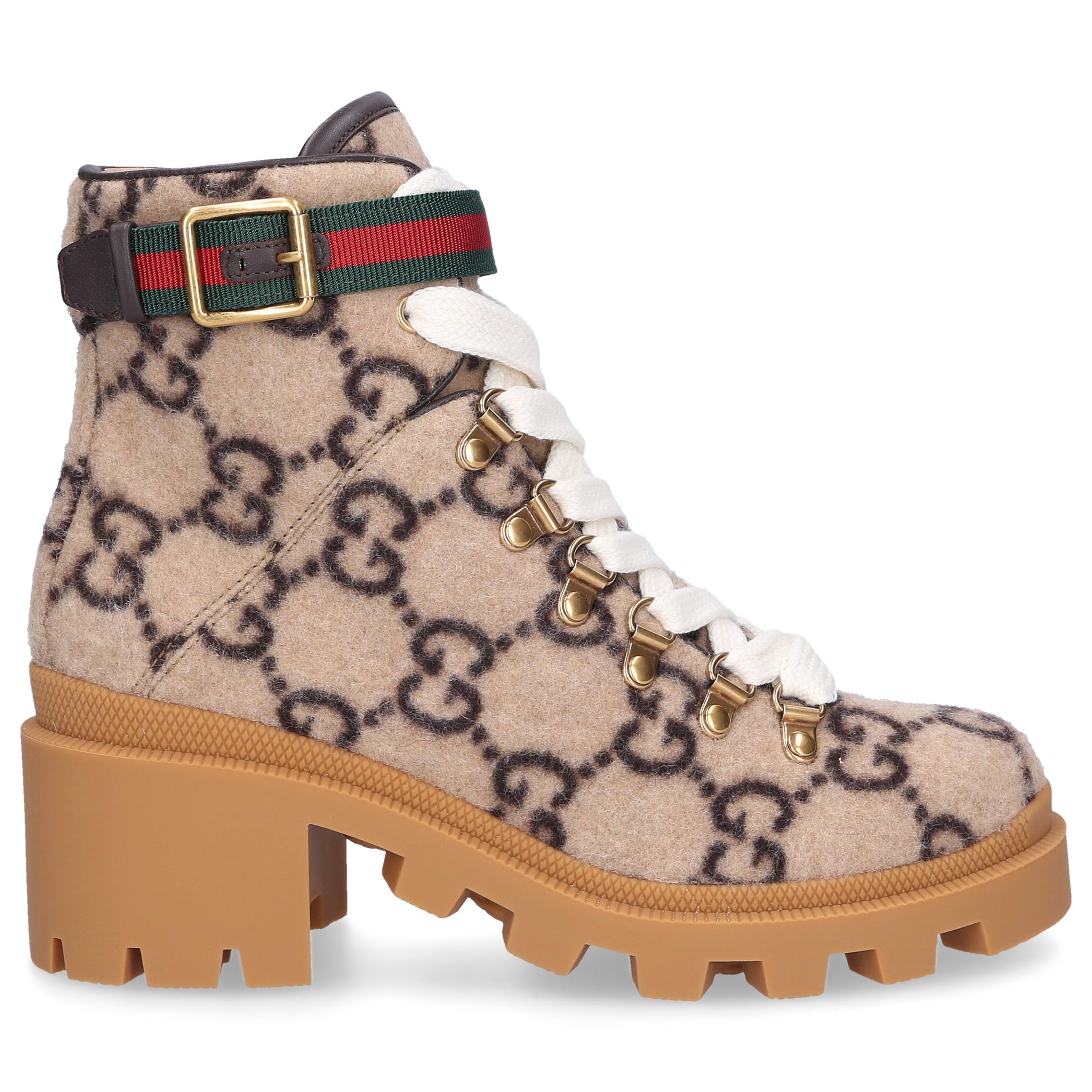 Gucci GG Wool Ankle Boot in Natural | Lyst