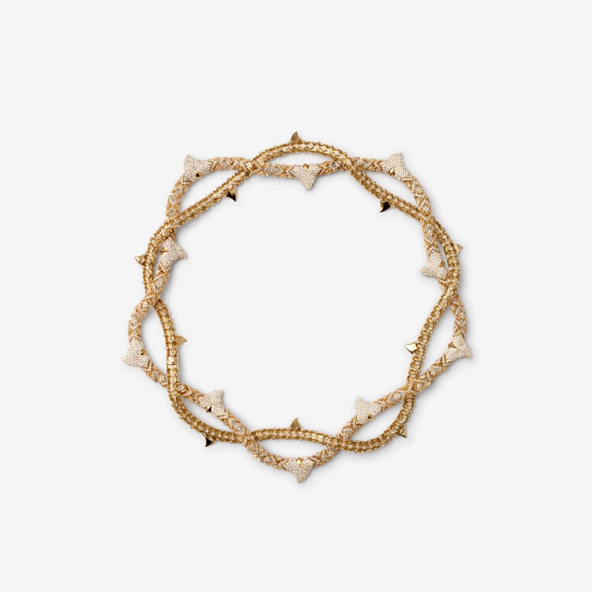 Burberry Thorn Pavé Necklace in Metallic | Lyst