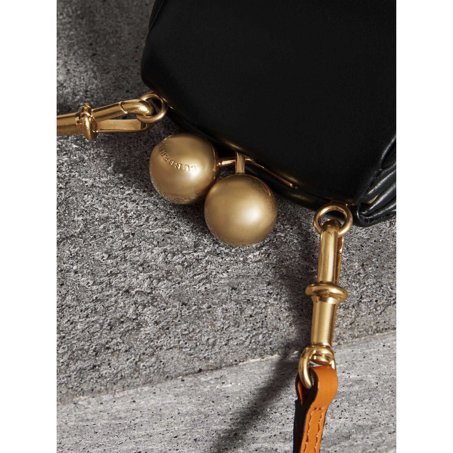 Burberry Mini Two-tone Leather Frame Bag in Black - Lyst