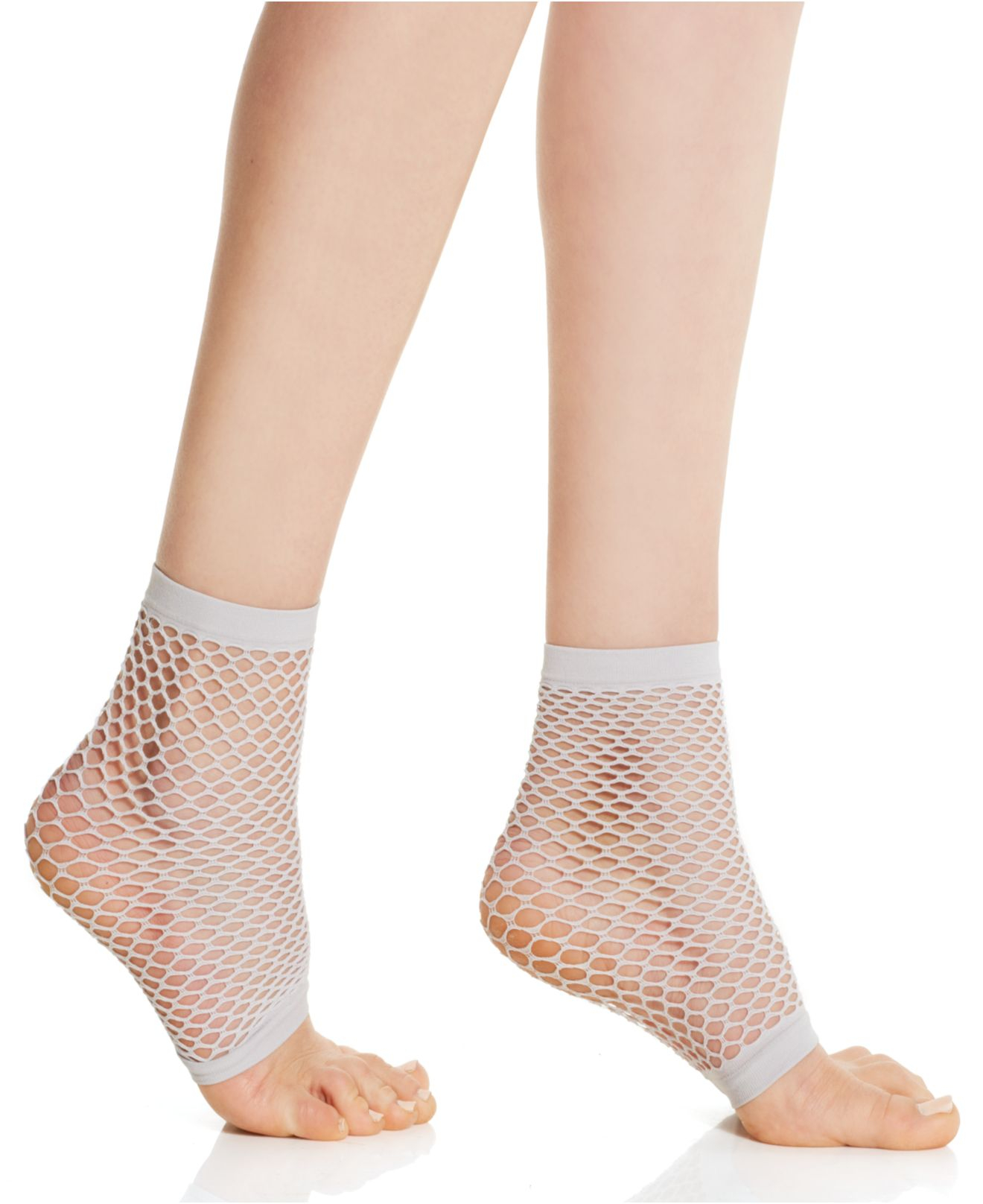 Lyst - Vince Camuto Open Toe Fishnet Anklet Socks in White