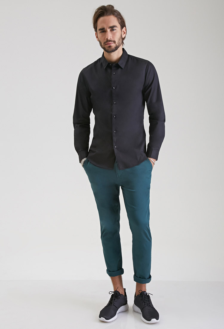 Lyst - Forever 21 Classic Collared Button-down Shirt in Black for Men Lyst - Forever 21 Classic Collared Button-down Shirt in Black for Men