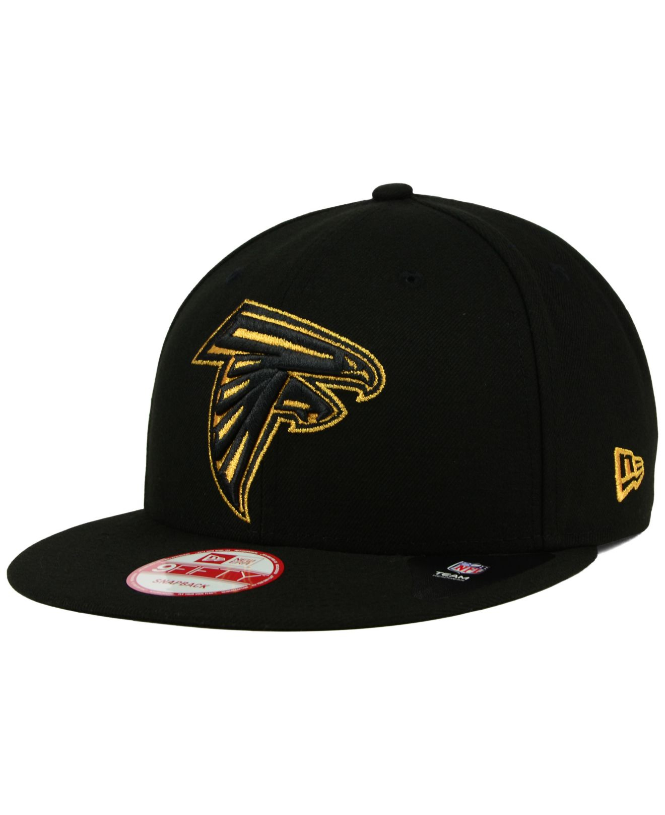 KTZ Atlanta Falcons Black Metallic Gold 9fifty Snapback Cap for Men - Lyst