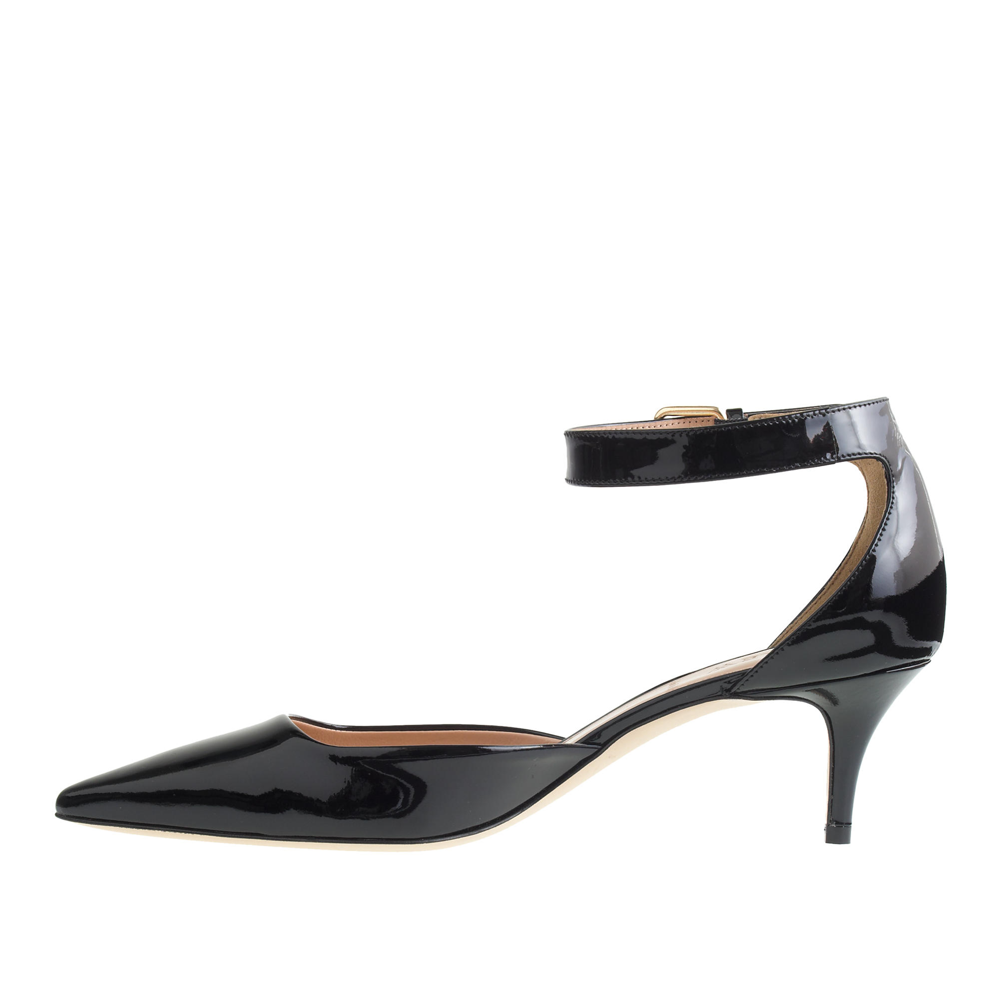 Lyst - J.Crew Dulci Patent Ankle-Strap Kitten Heels in Black Lyst - J.Crew Dulci Patent Ankle-Strap Kitten Heels in Black