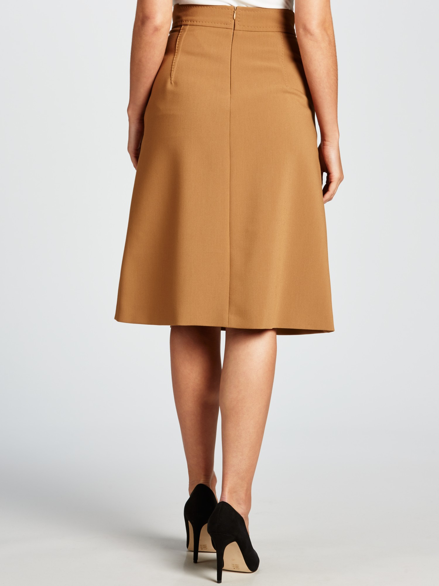 Marella Synthetic Arena Inverted Pleat Skirt in Camel (Natural) - Lyst
