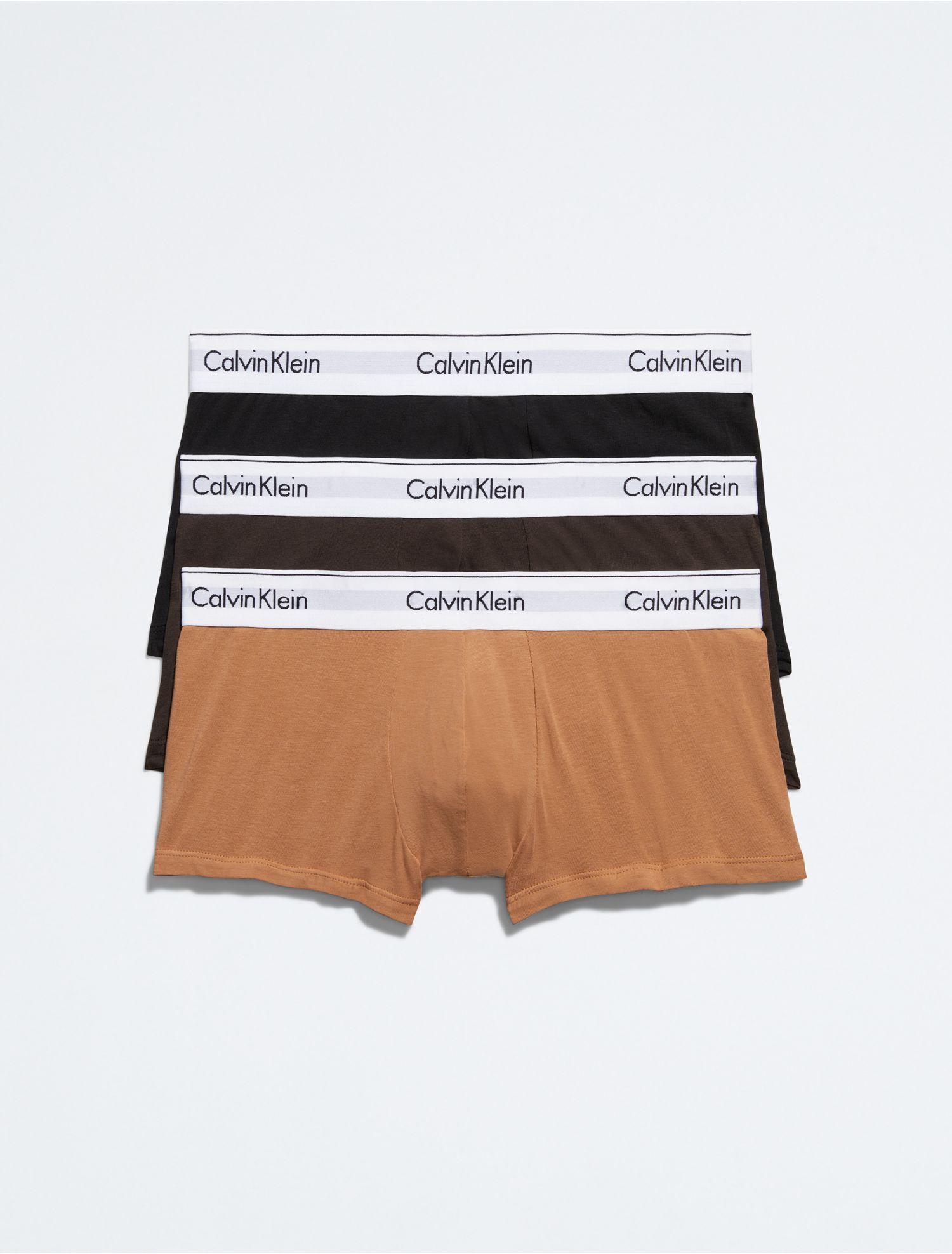 Calvin Klein Modern Cotton Stretch Naturals 3 Pack Low Rise Trunk In