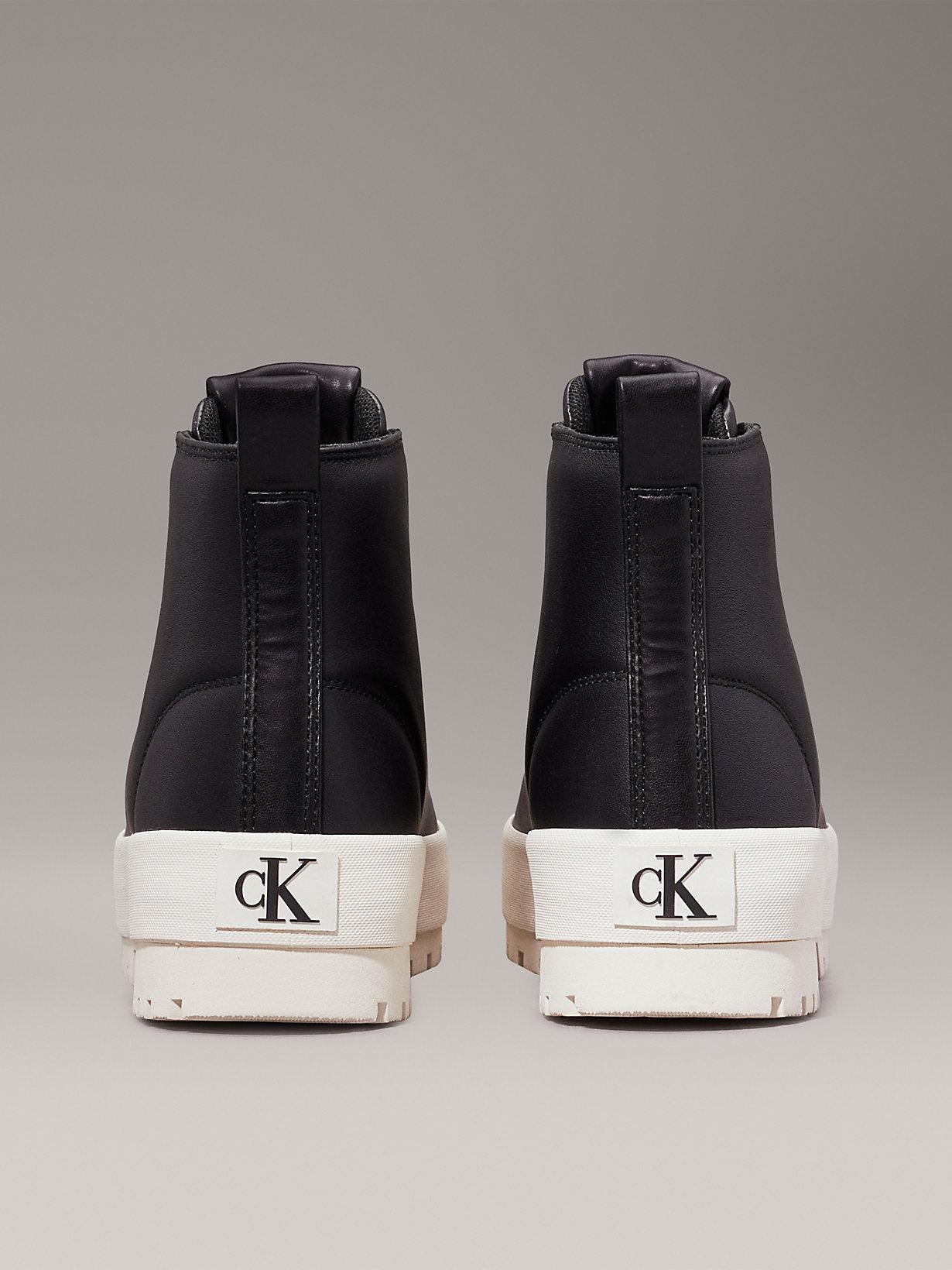 Calvin Klein Leather Lug High Top Trainers in Black Lyst UK