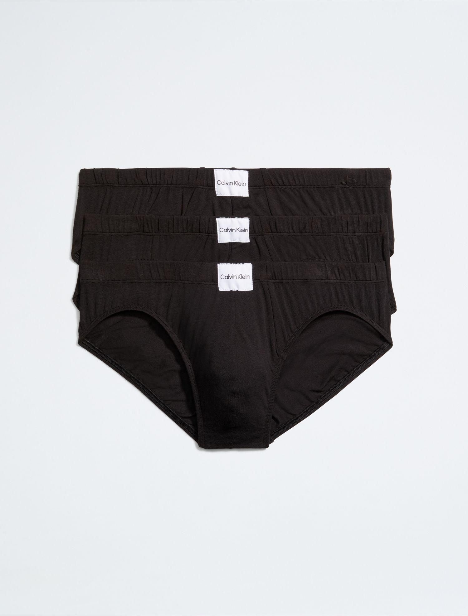 Calvin Klein Pure Cotton Stretch 3 Pack Hip Brief In Black For Men Lyst