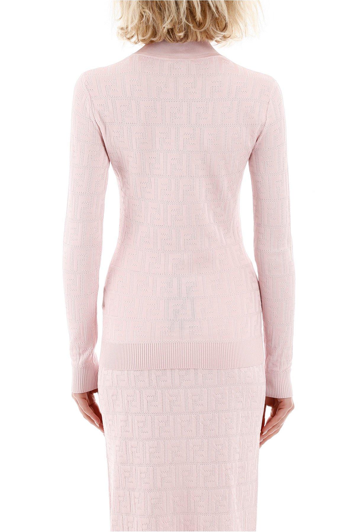 Fendi Cotton Ff Pattern Pullover in Pink - Lyst