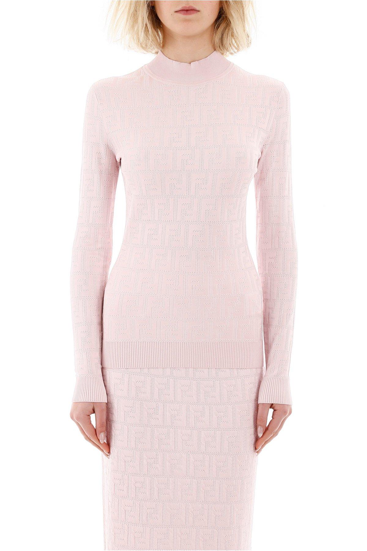Fendi Cotton Ff Pattern Pullover in Pink - Lyst