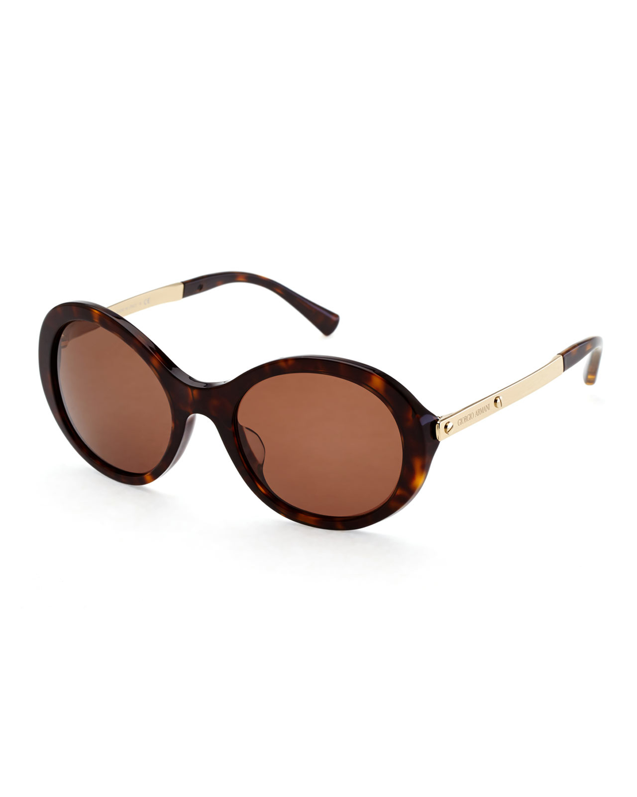 Giorgio Armani Ar8012 Tortoiseshell Round Sunglasses In Brown For Men