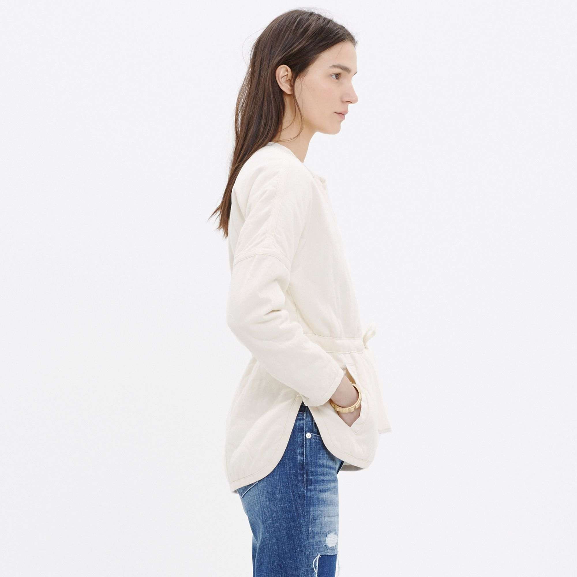 Madewell Quilted Drawstring Jacket in Natural - Lyst