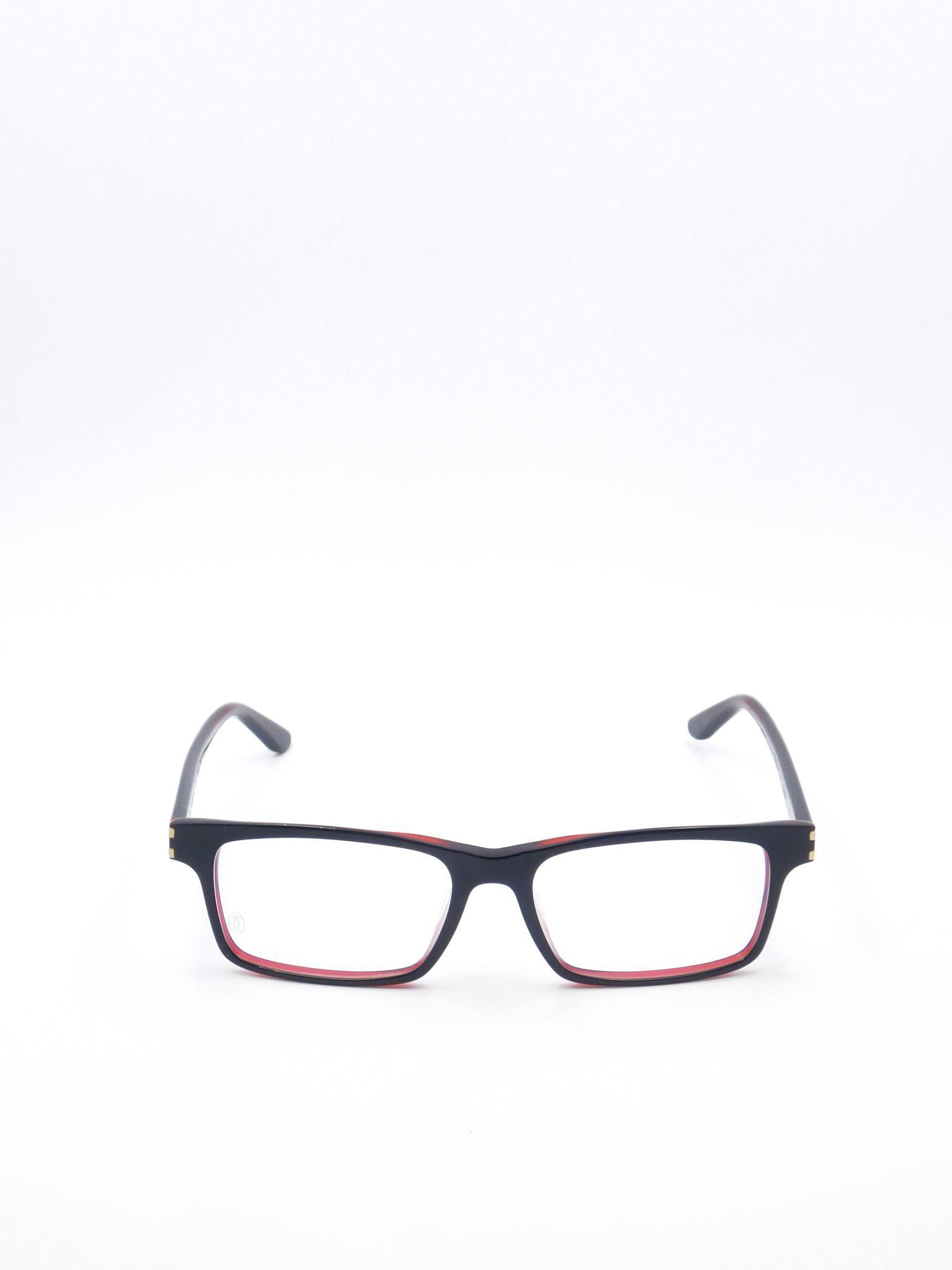 Cartier Rectangle Frame Glasses In Black Lyst