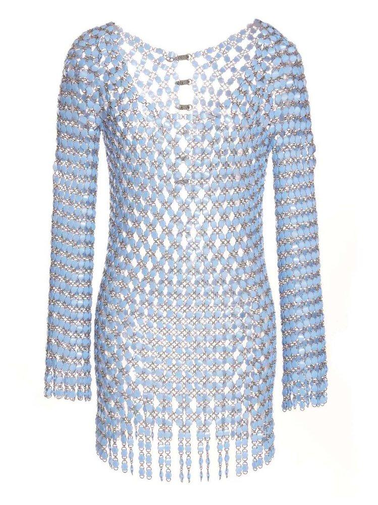 Paco Rabanne Acrylic Knit Dress in Blue | Lyst Canada