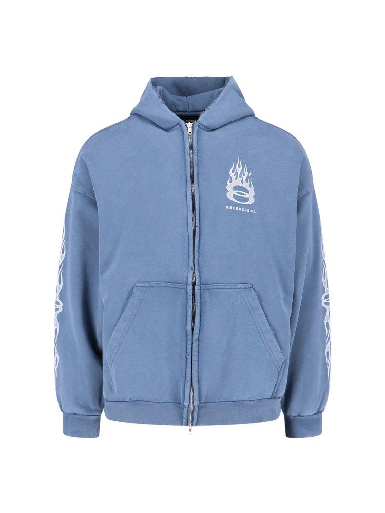 Balenciaga Burning Unity Hoodie in Blue for Men | Lyst