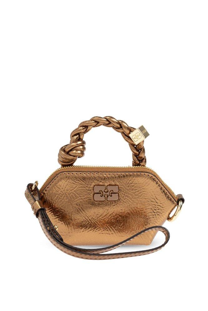 Ganni Logo Pouch in Brown | Lyst