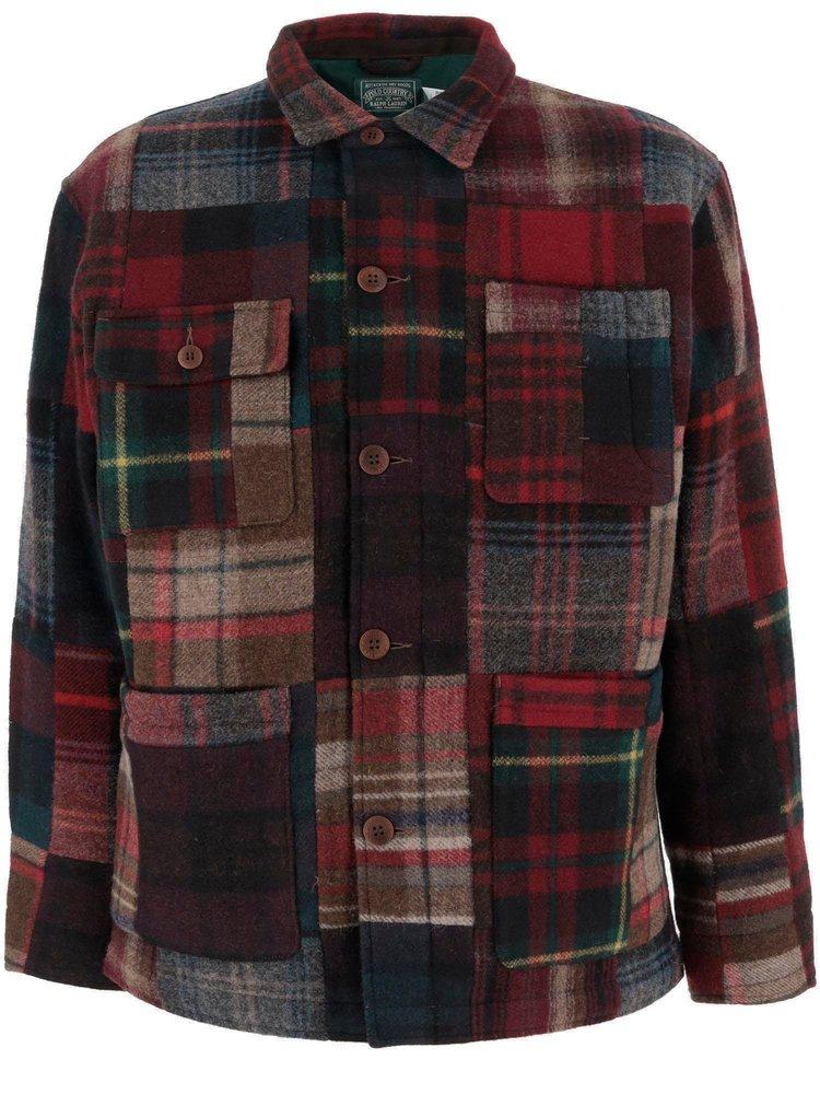 Polo Ralph Lauren Wool Patchwork Jacket in Black for Men | Lyst