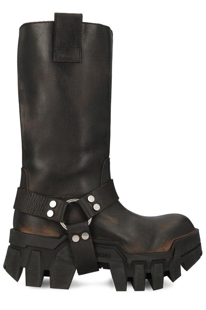 Balenciaga Bulldozer Harness Boots in Black | Lyst