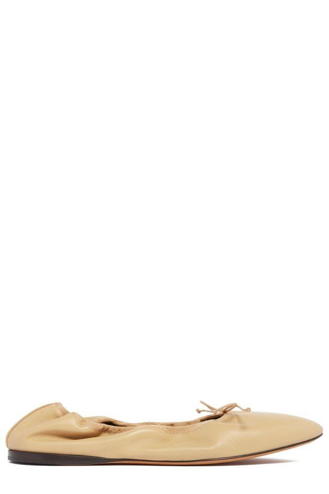 The Row Hereditas Bow Detailed Ballet Flats in Natural | Lyst