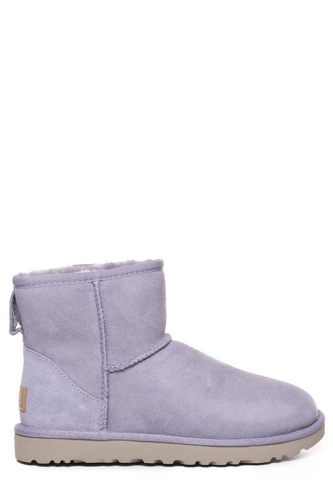 UGG Classic Mini Ii Logo-Patch Ankle Boots in Purple | Lyst