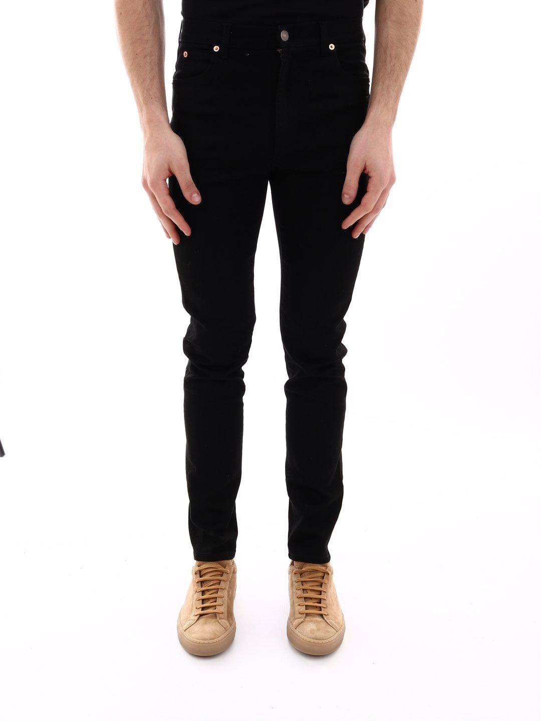 Gucci Denim Skinny Fit Jeans in Black for Men - Lyst