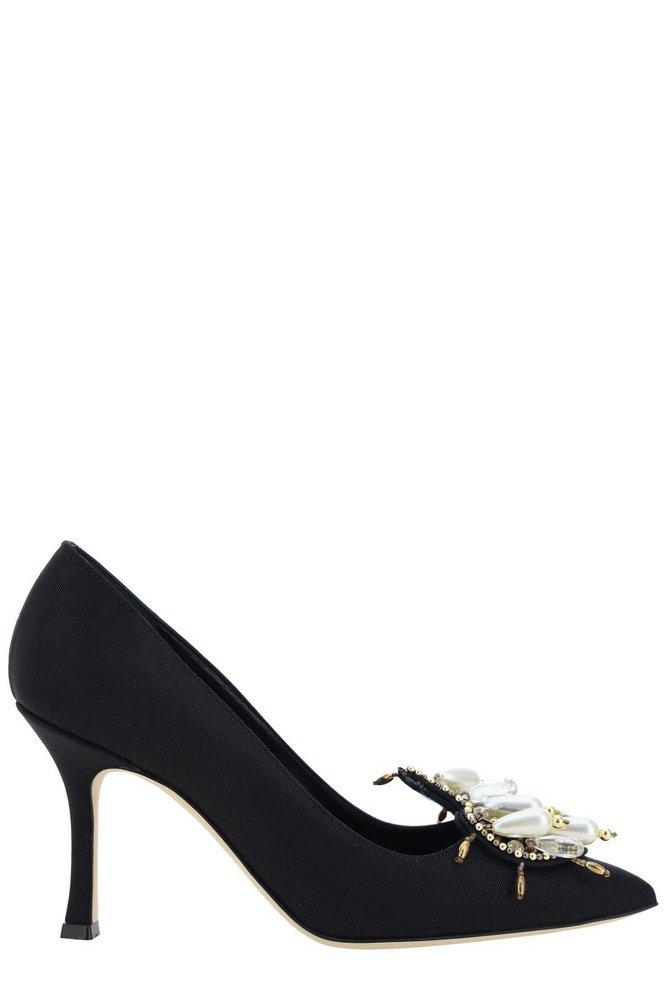 Manolo Blahnik Orientalia Pointed Toe Pumps in Black | Lyst