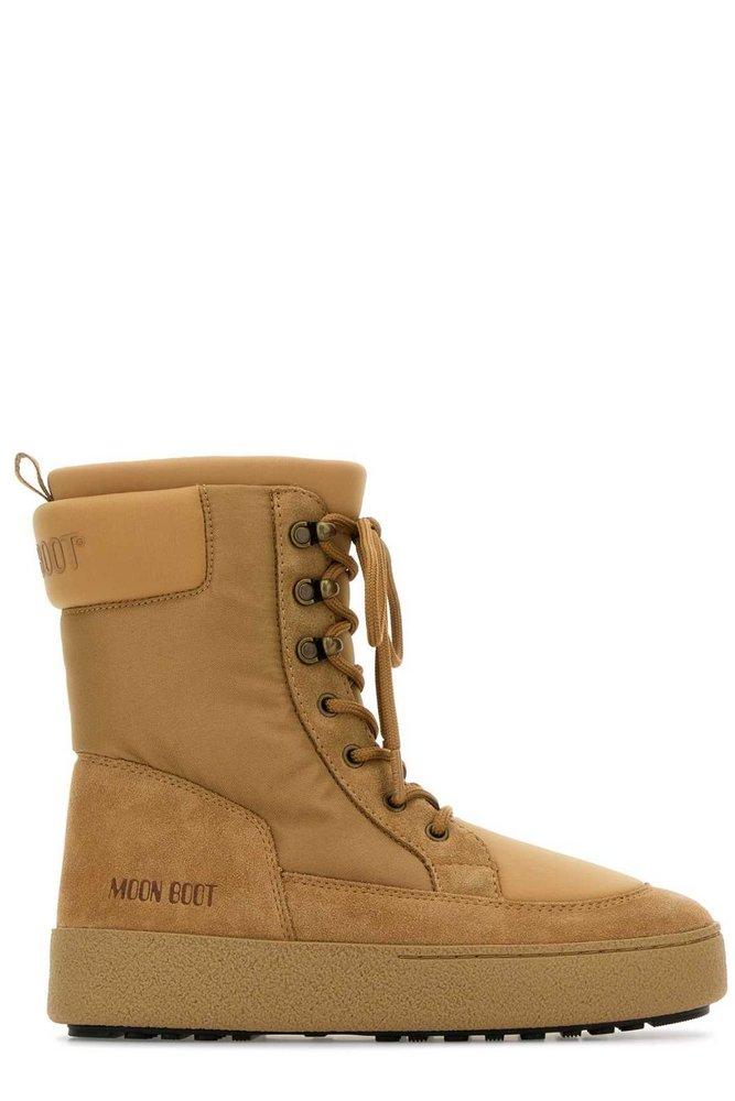 Moon Boot Ltrack Combat Lace-Up Boots in Brown | Lyst