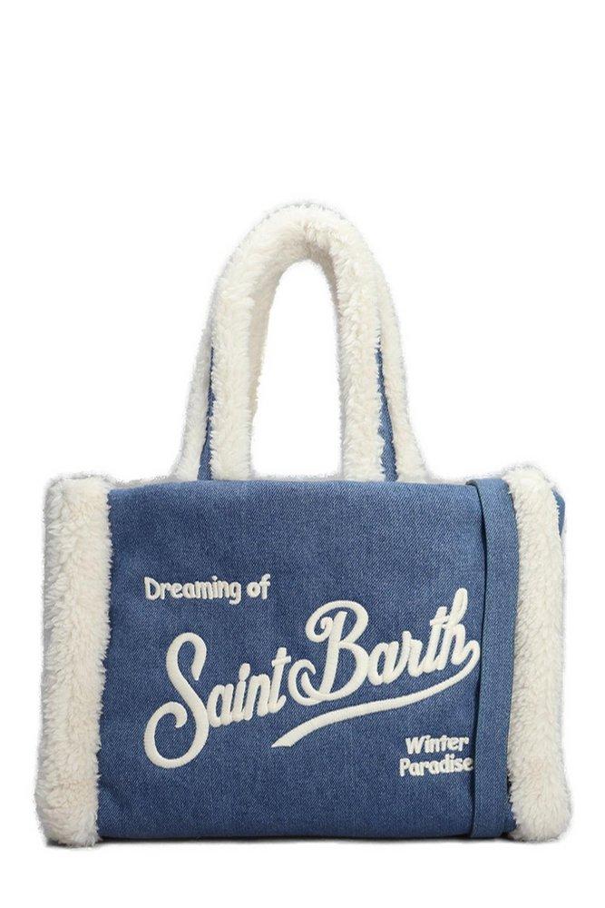 Mc2 Saint Barth Small Soft Logo Embroidered Tote Bag in Blue | Lyst UK