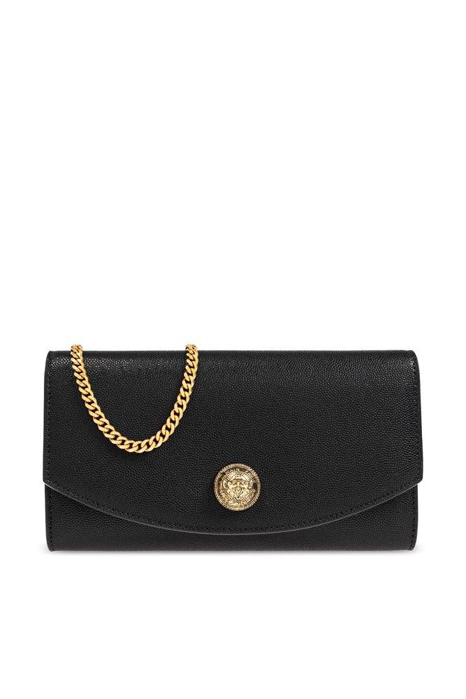 Balmain Button Detailed Wallet On Chain in Black | Lyst UK