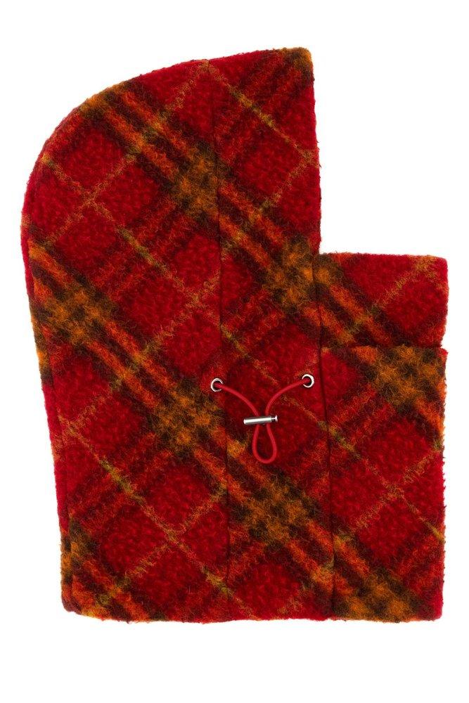 Burberry Check Fleece Balaclava in Red for Men | Lyst UK