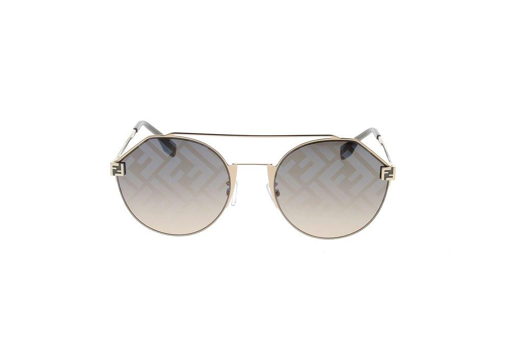 Fendi Round Frame Sunglasses in Black | Lyst UK