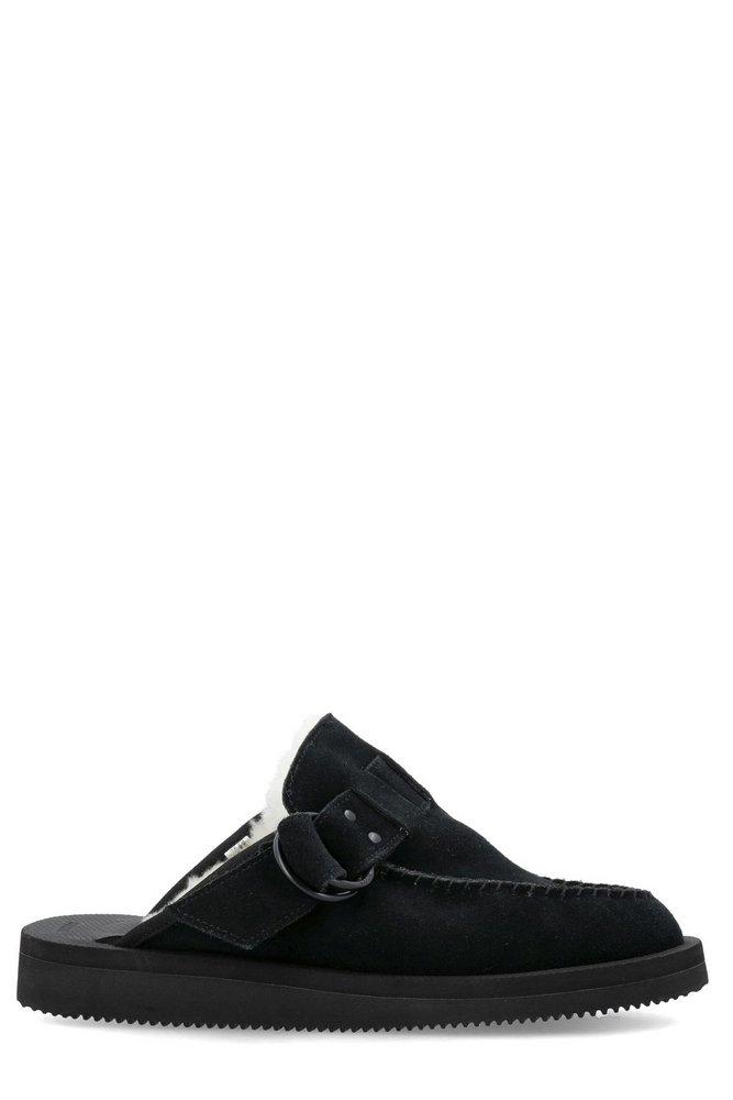 Suicoke Lemi Buckle Detailed Slip-on Slippers in Black | Lyst
