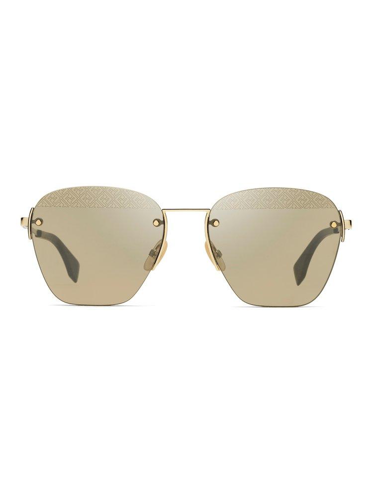 Fendi Monogram Print Lens Sunglasses in Natural | Lyst
