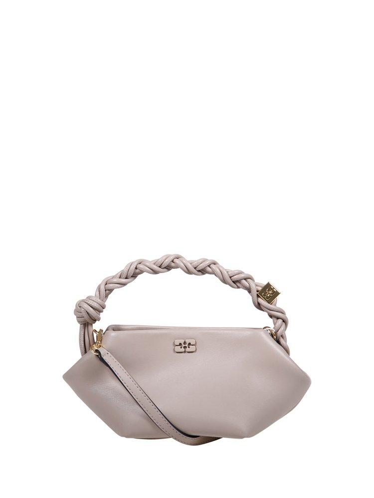 Ganni Logo Detailed Mini Tote Bag in Natural | Lyst