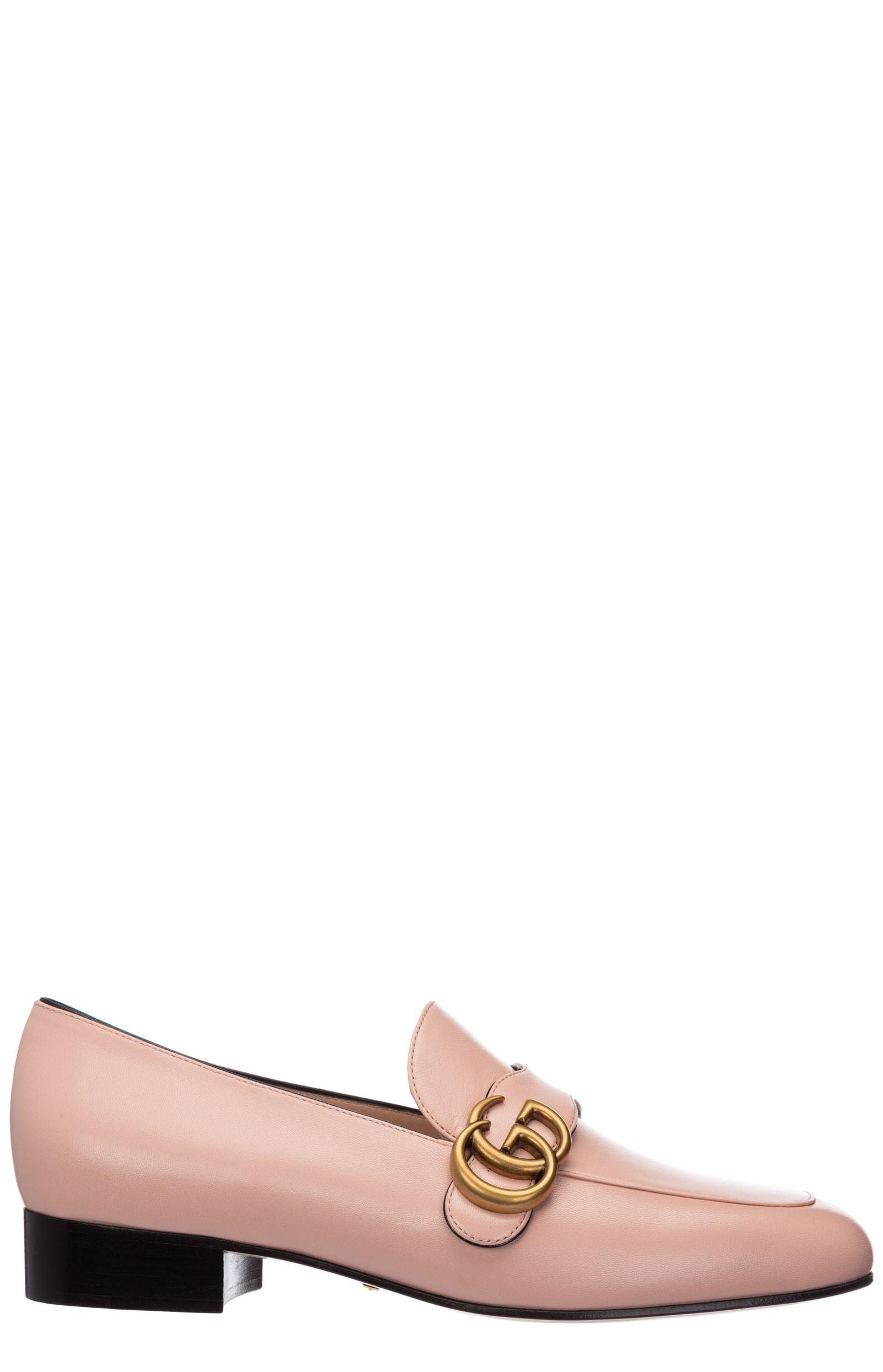 Gucci Leather Loafer With Double G in Pink | Lyst
