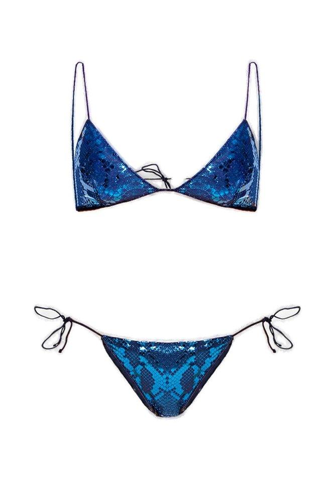 Oséree Tied Bikini Set In Blue Lyst