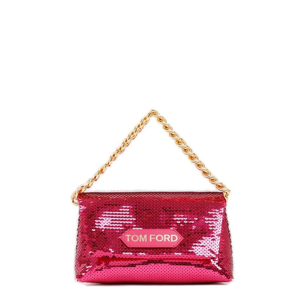 Tom Ford Sequinned Chain-Linked Mini Clutch Bag in Red | Lyst