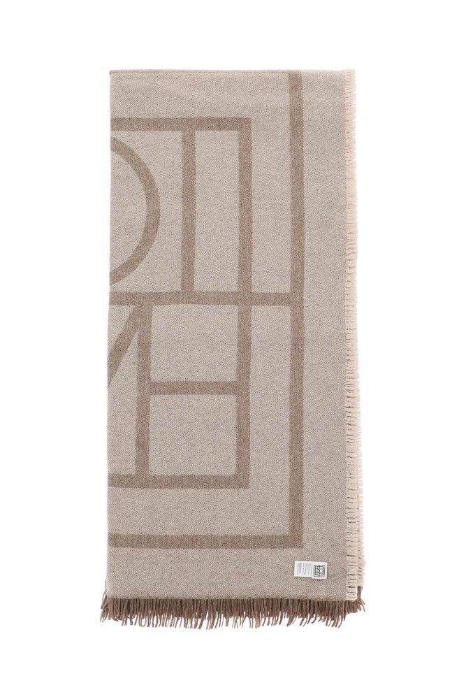 Totême Monogram Knitted Scarf in Brown | Lyst