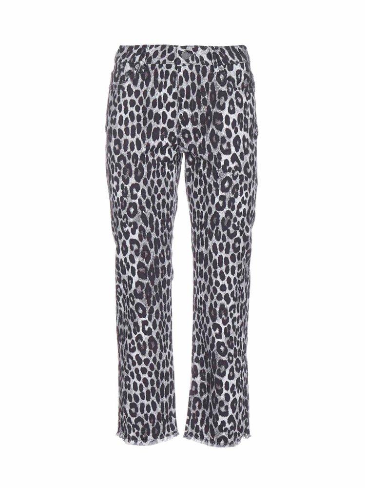 Michael Michael Kors Leopard Print Fringed Pants In Blue Lyst
