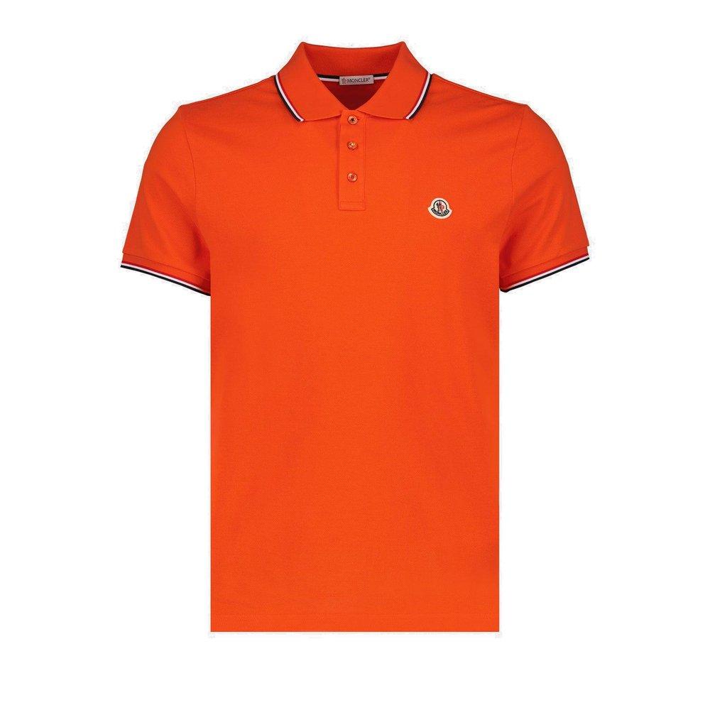 Moncler Cotton Pique Polo Shirt in Orange for Men Lyst UK