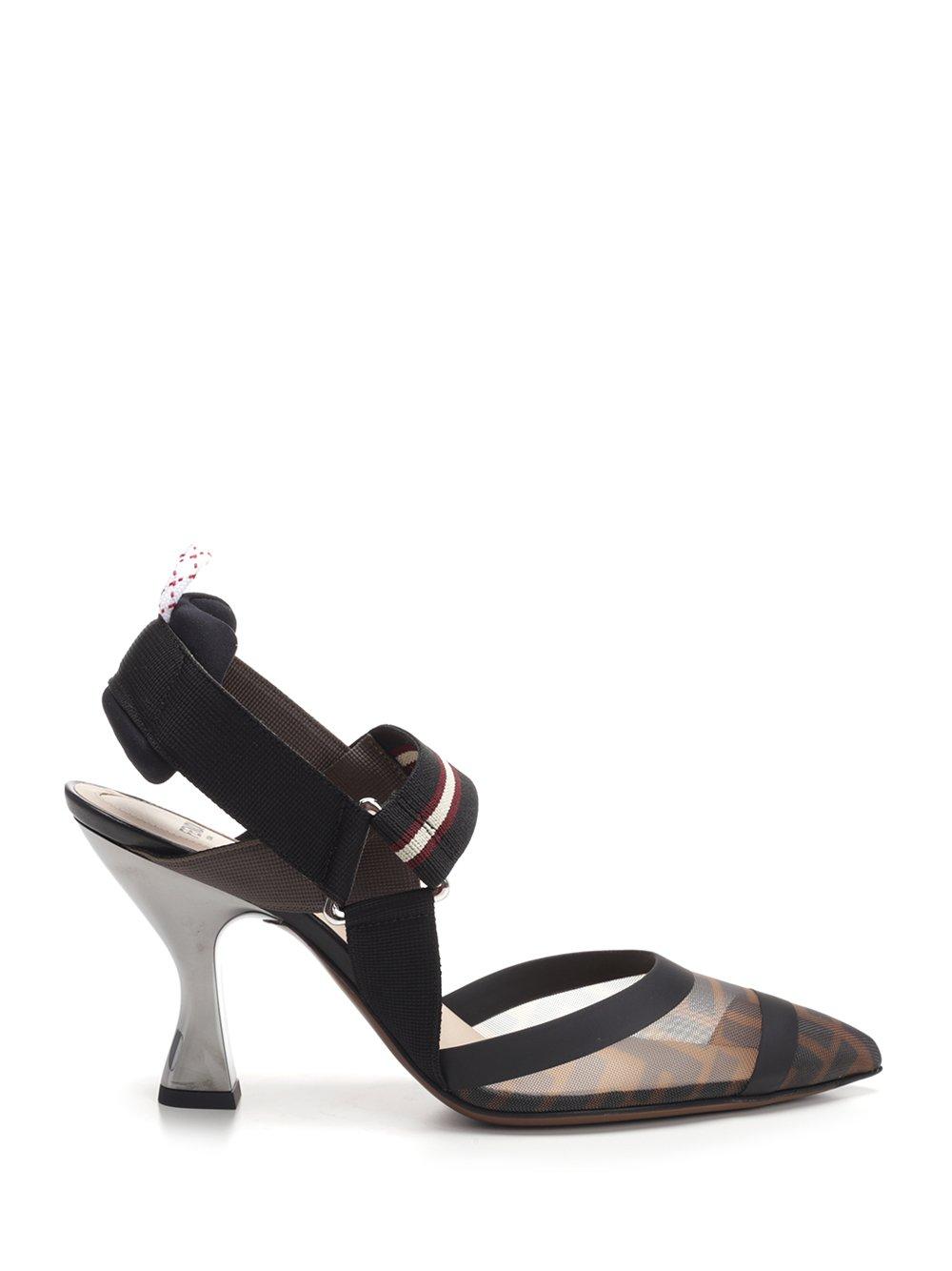 Fendi Colibri Slingback Pump in Black | Lyst