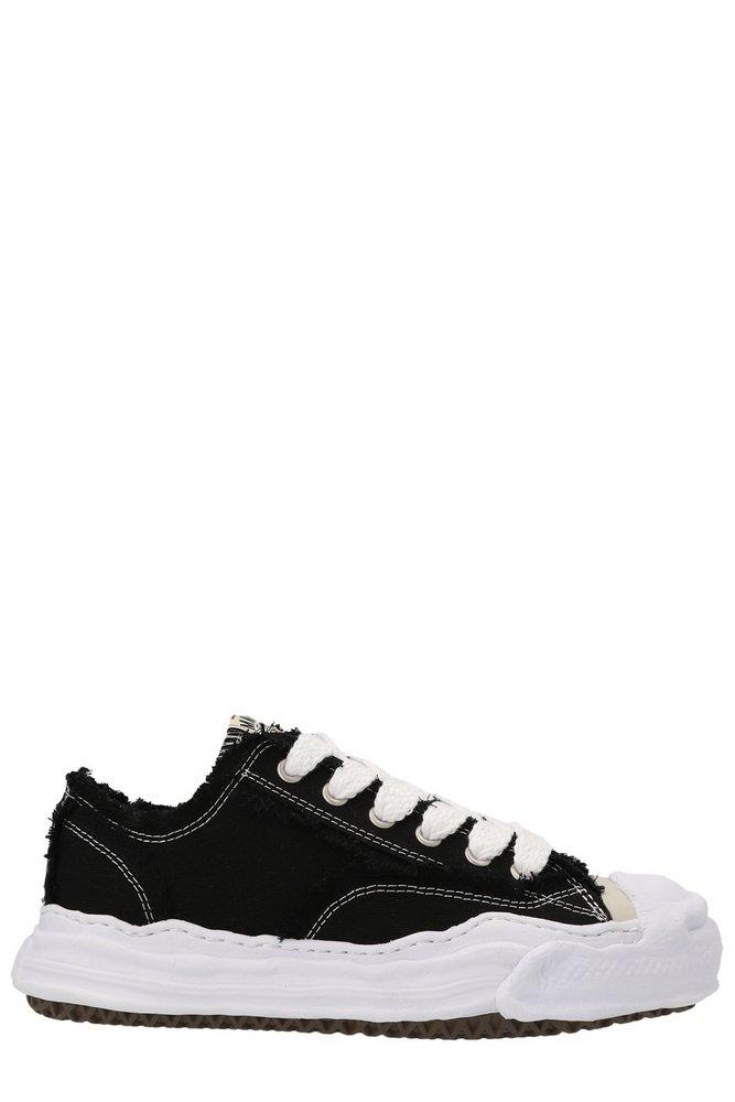 Maison Mihara Yasuhiro Hank Og Frayed Lace-up Sneakers in Black | Lyst