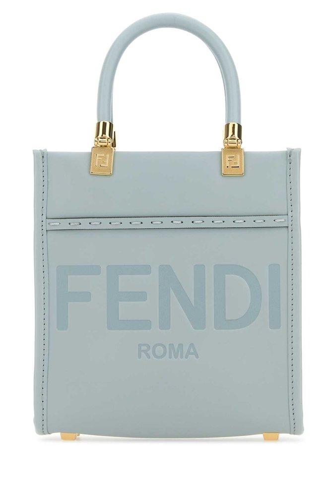 Fendi Sunshine Mini Shopper Bag in Gray | Lyst