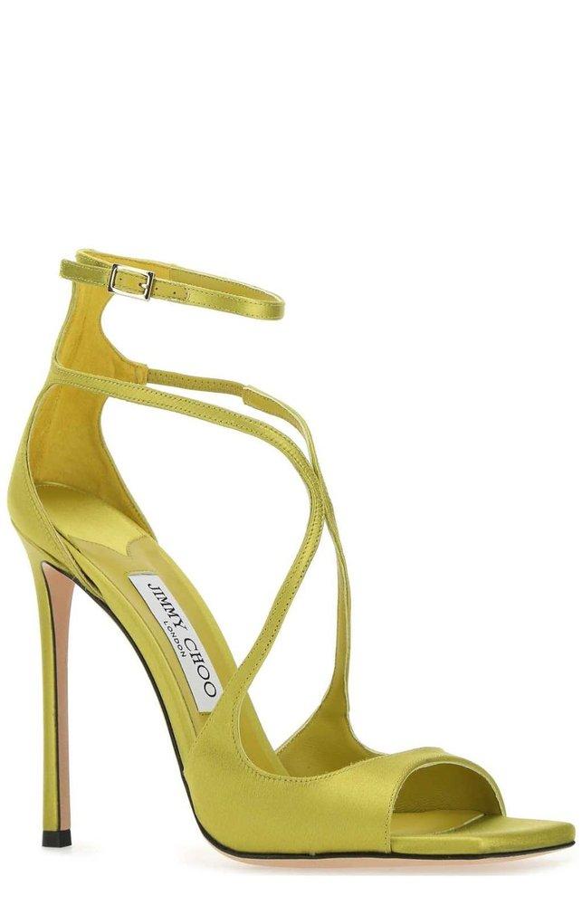 Jimmy Choo Azia 110 Square-toe Sandals in Green | Lyst Jimmy Choo Azia 110 Square-toe Sandals in Green | Lyst