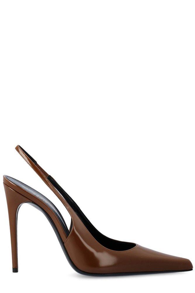 Saint Laurent Vendome Slingback Pumps in Brown | Lyst