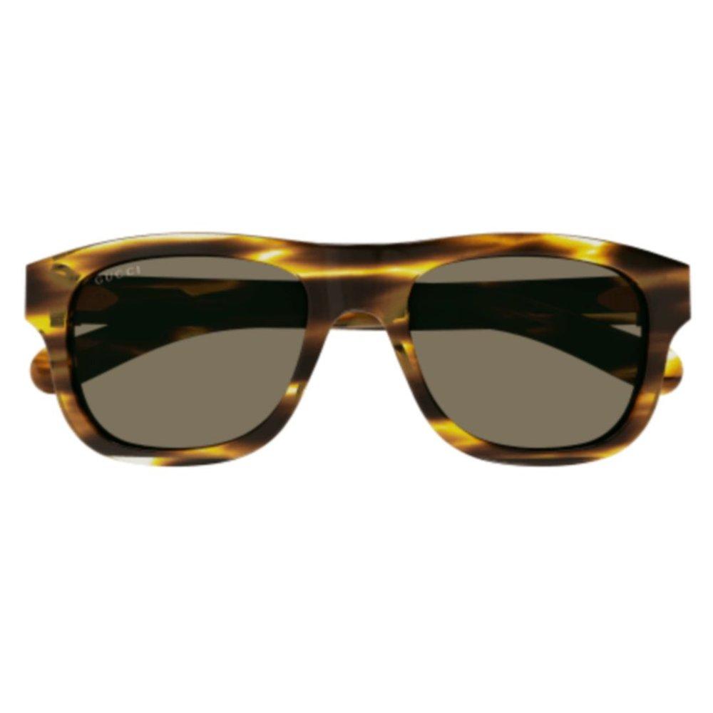 Gucci Panthos Frame Sunglasses in Brown for Men | Lyst