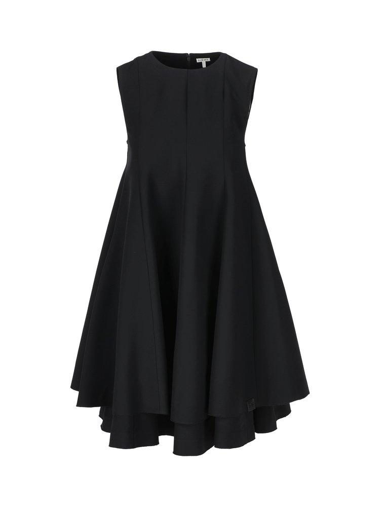 Loewe Silk And Wool Mini Dress in Black | Lyst