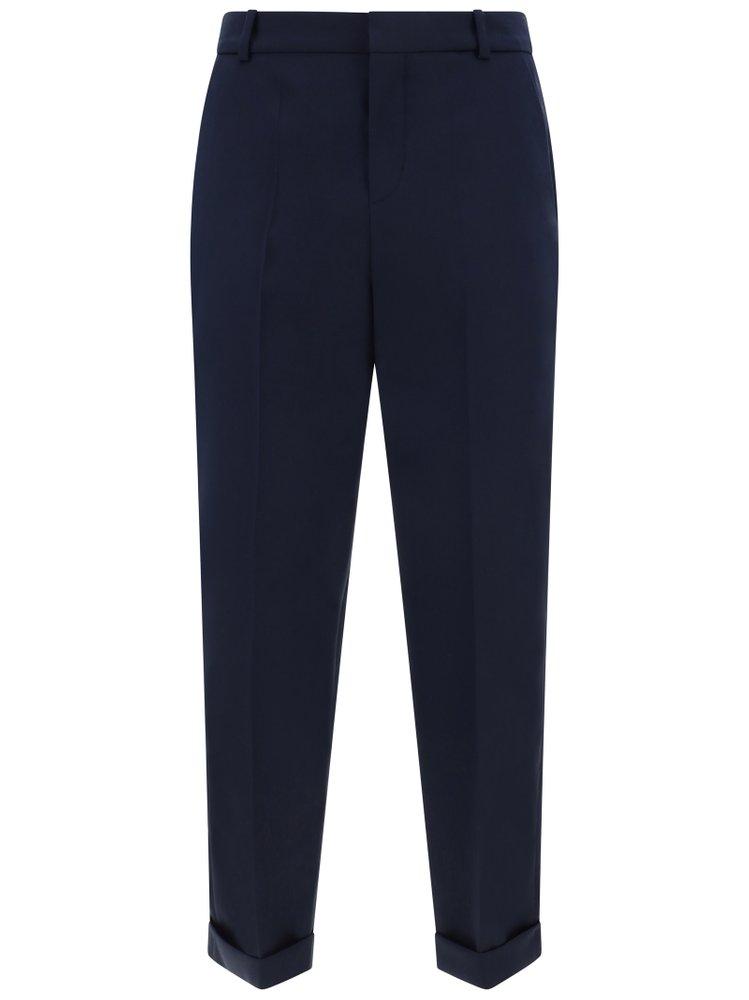 Balmain Linen Canvas Cropped Trousers in Blue for Men | Lyst
