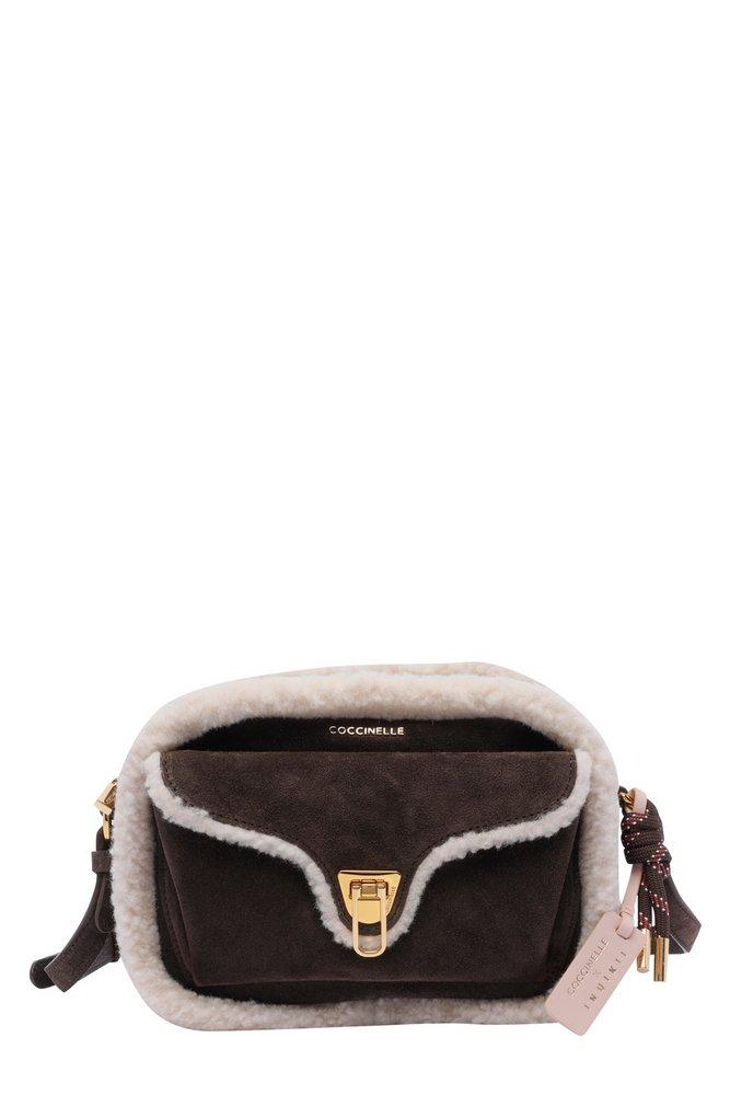 Coccinelle X Inuikii Beat Eco Shearling Small Crossbody Bag in Black | Lyst